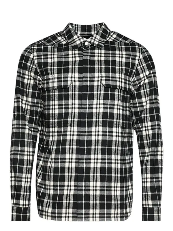 Rick Owens Plaid Outershirt - Black