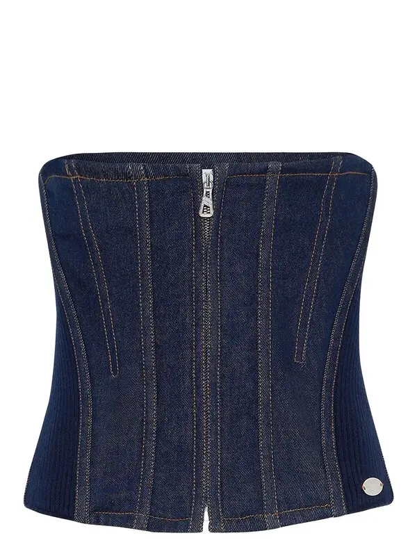 JEAN PAUL GAULTIER Denim Knit Corset - Blue