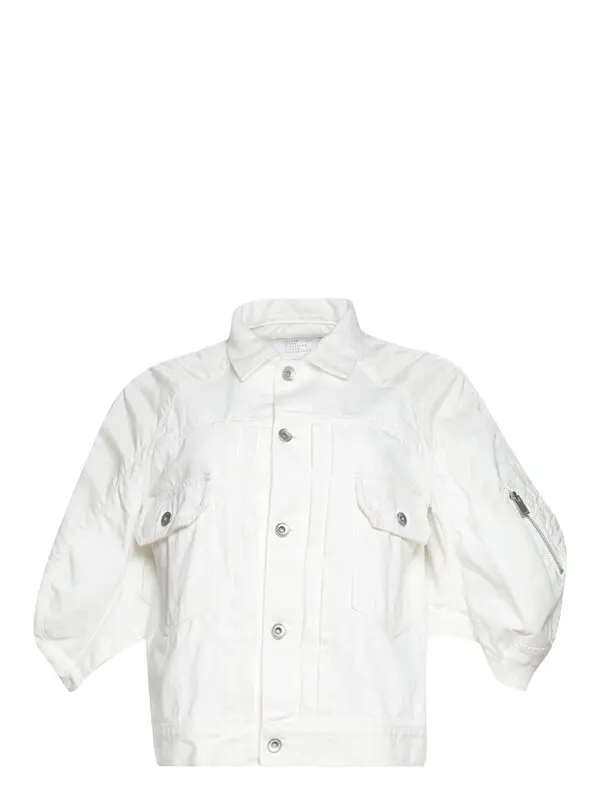 Sacai Denim X Nylon Twill Jacket - White