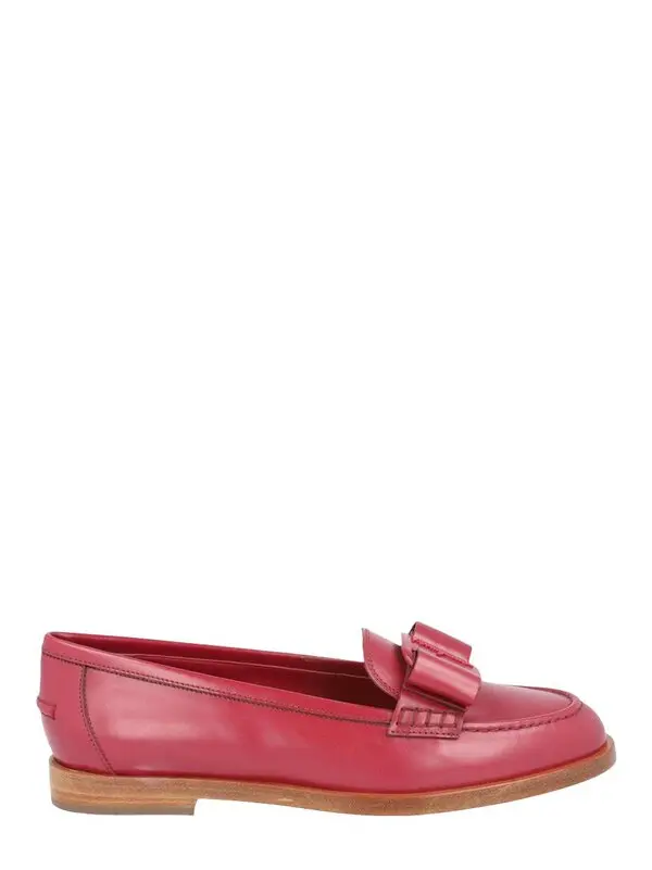 FERRAGAMO Vivaldo Leather Loafer - Red