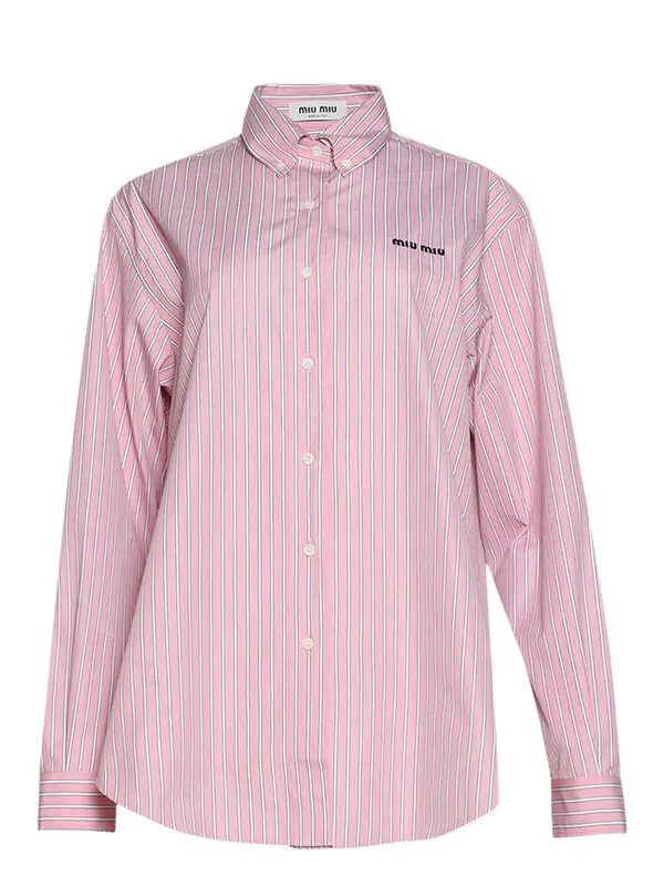 Miu Miu Popeline Riga Top - Pink