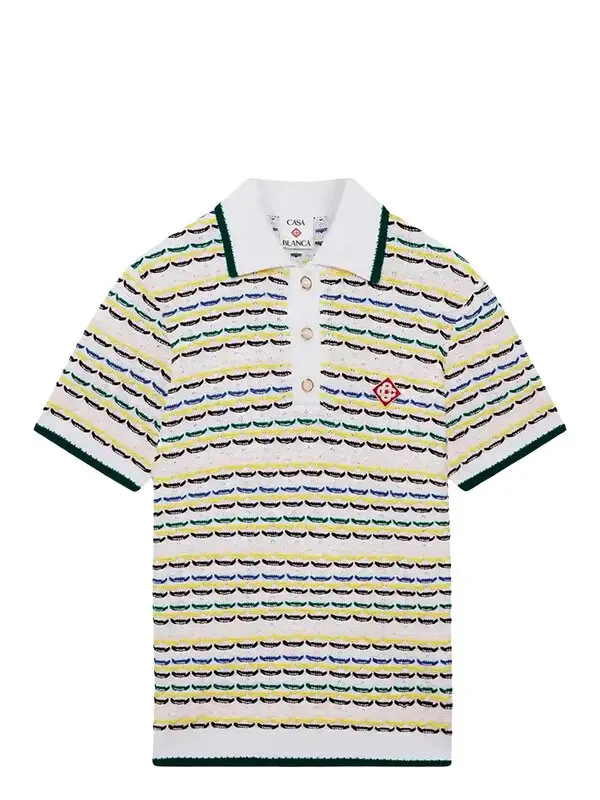 Casablanca Tuck Stitch Polo Shirt - Multicolor