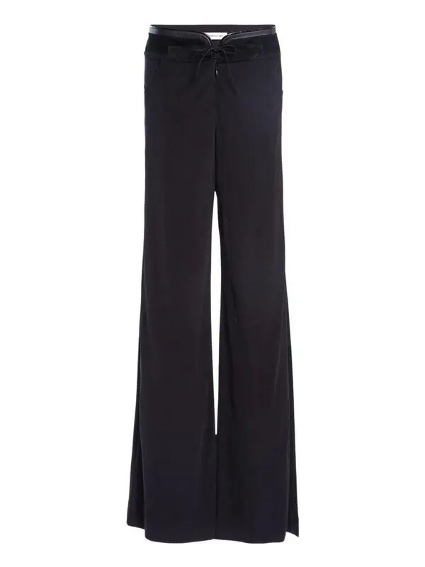 Christopher Esber Yvette Leather Belted Jersey Trouser - Black