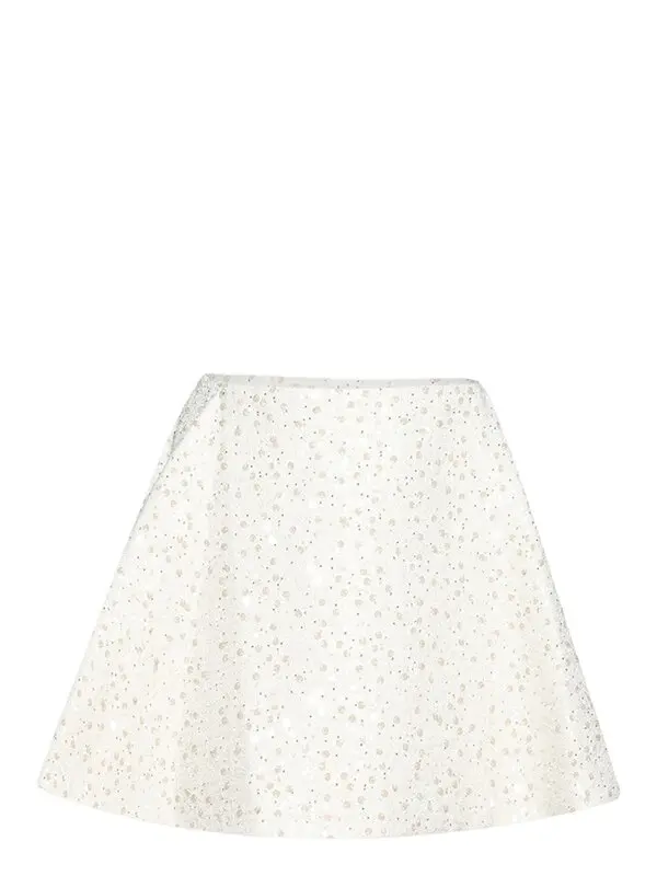 David Koma Sequin Boucle A-line Mini Skirt - White