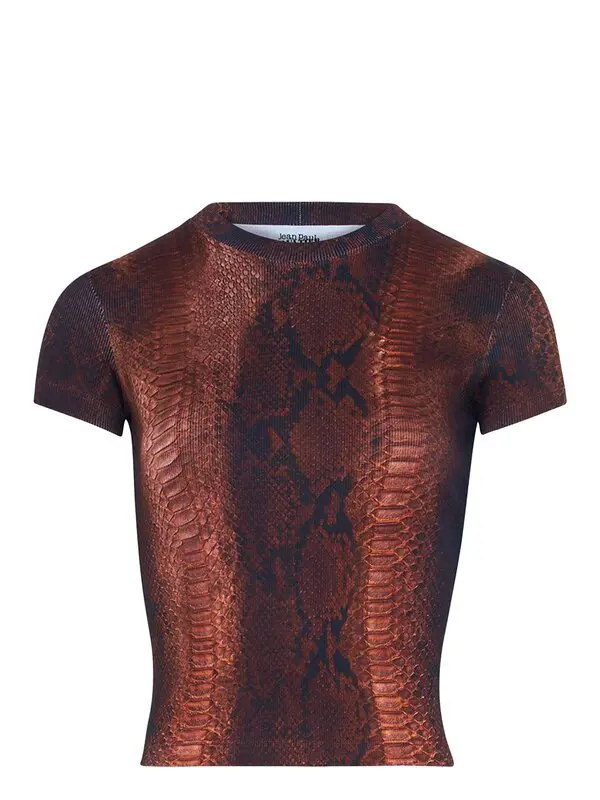 JEAN PAUL GAULTIER Cotton Ribbed T-shirt - Brown