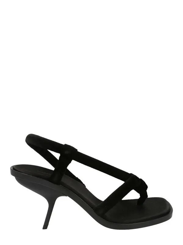 FERRAGAMO Wmns Fluer Velvet Sandal - Black