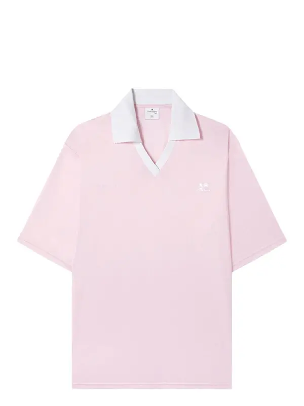 COURREGES Oversized Sports Polo - Pink