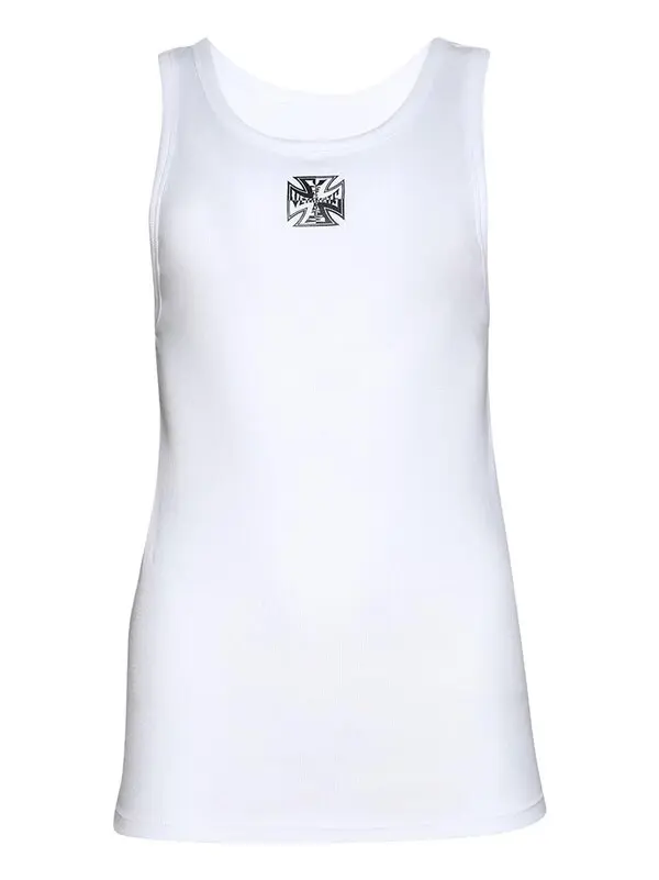 Vetements Biker Cross Logo Tank Top - White