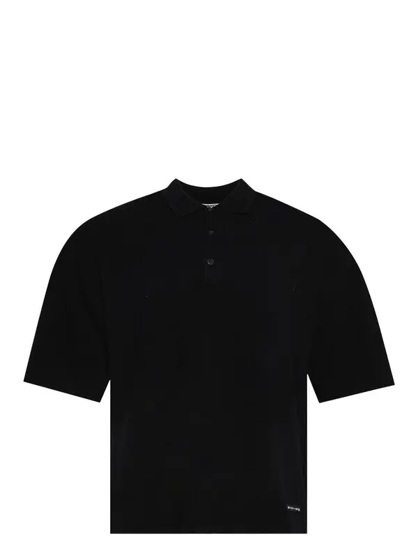 Alexander Wang Polo W/ Knit Logo Label - Black