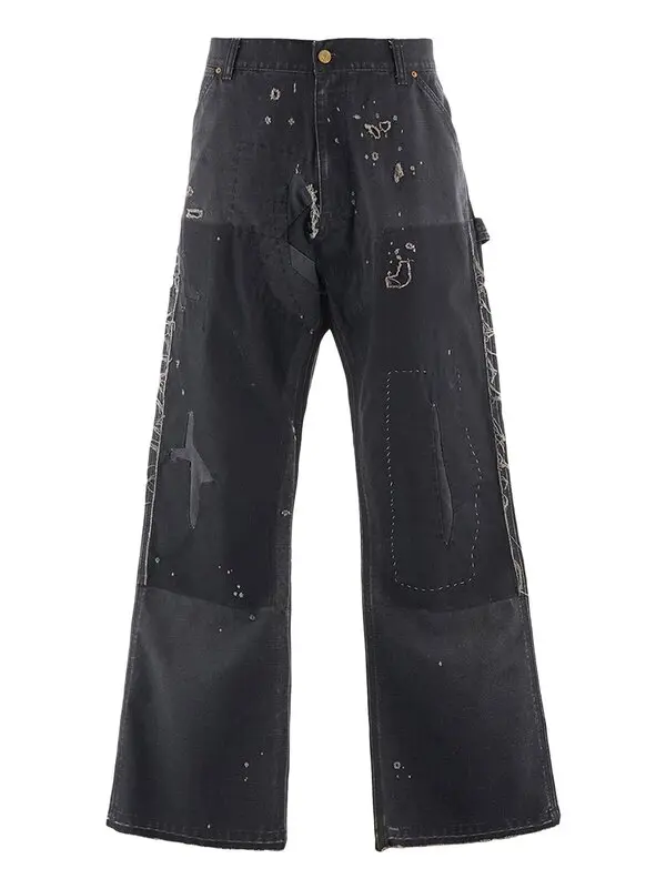 SAINT MXXXXXX Double Knee Pants - Black