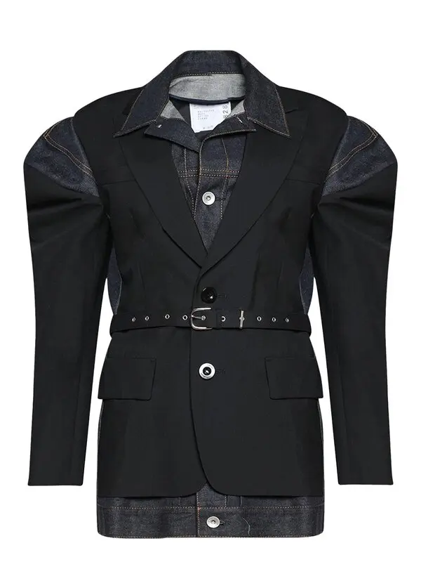 Sacai Suiting X Denim Jacket - Black