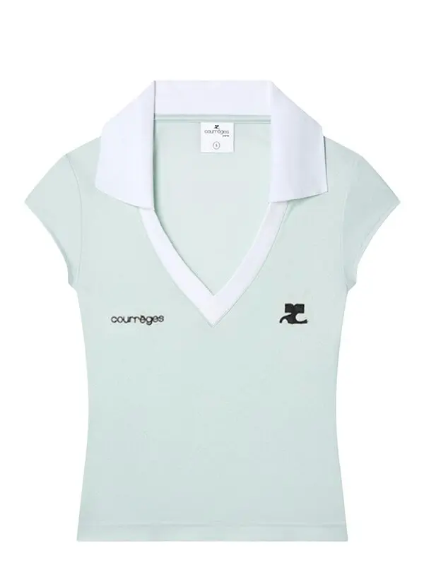 COURREGES Sports Cropped Polo - Green