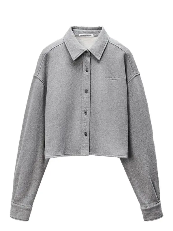 Alexander Wang Cropped Button-down Shirt - Grey