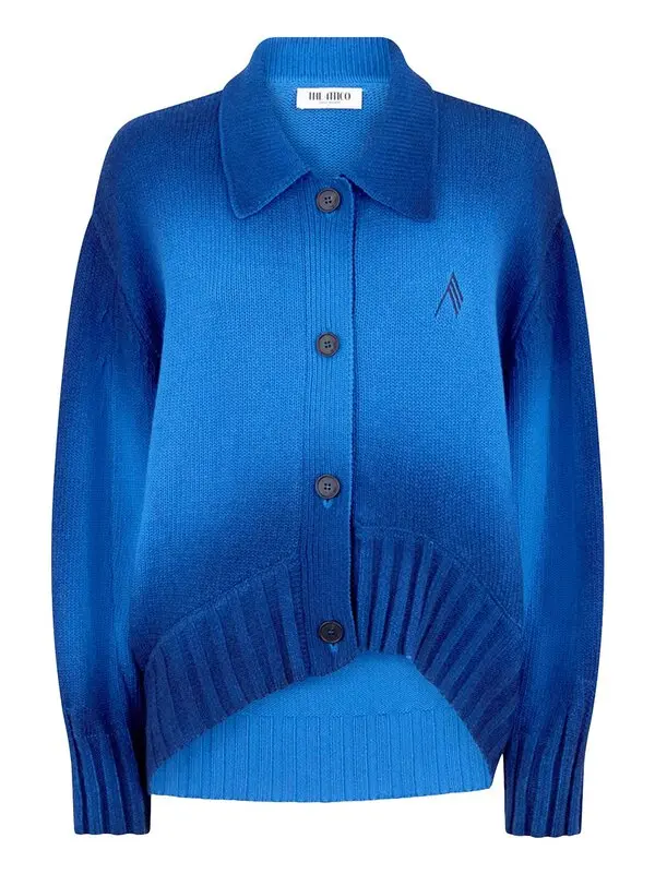 Attico Sprayed Wool Cashmere Cardigan - Blue
