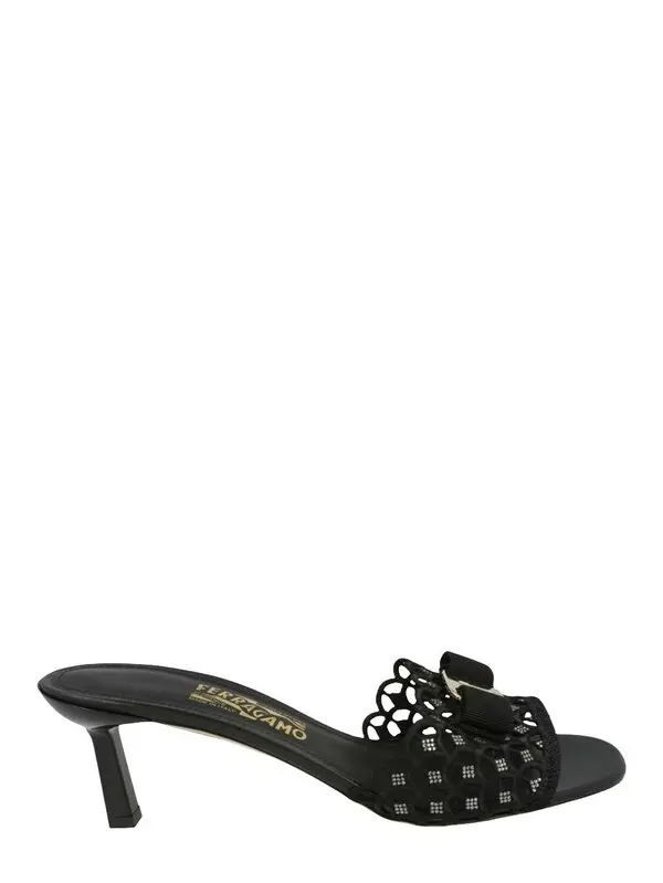 FERRAGAMO Glo Lace Mule - Black
