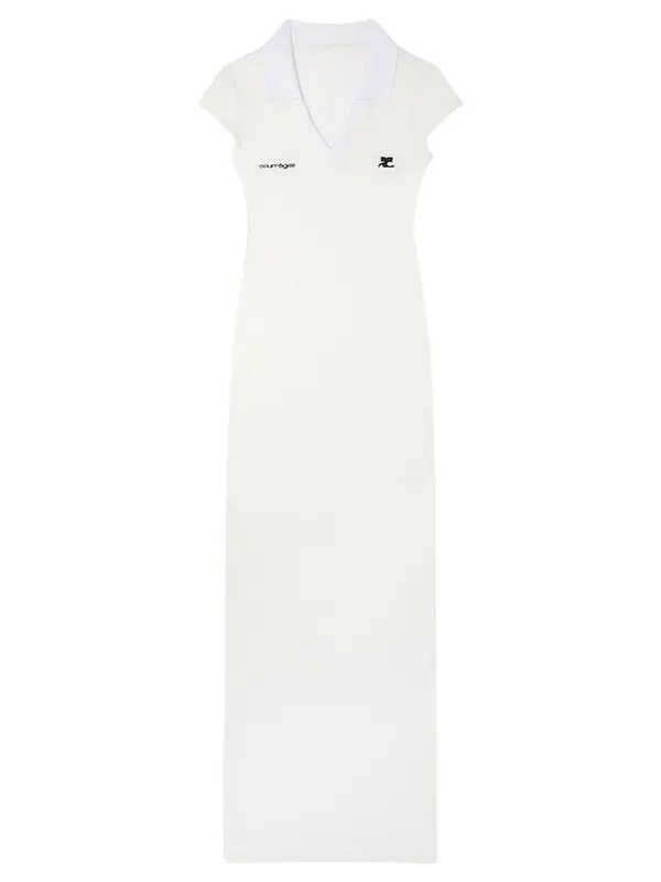 COURREGES Sports Polo Long Dress - White
