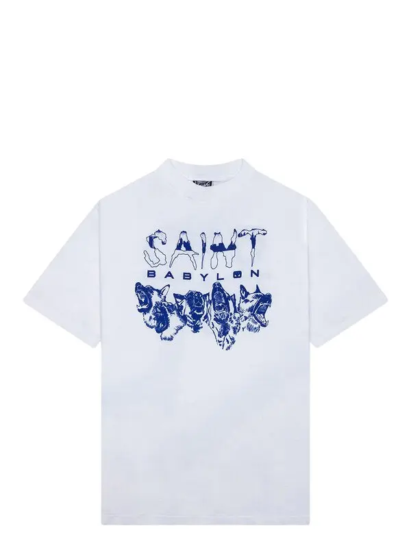 SAINT MXXXXXX X Babylon Triple 6'x Dog Short-sleeve Tee - White