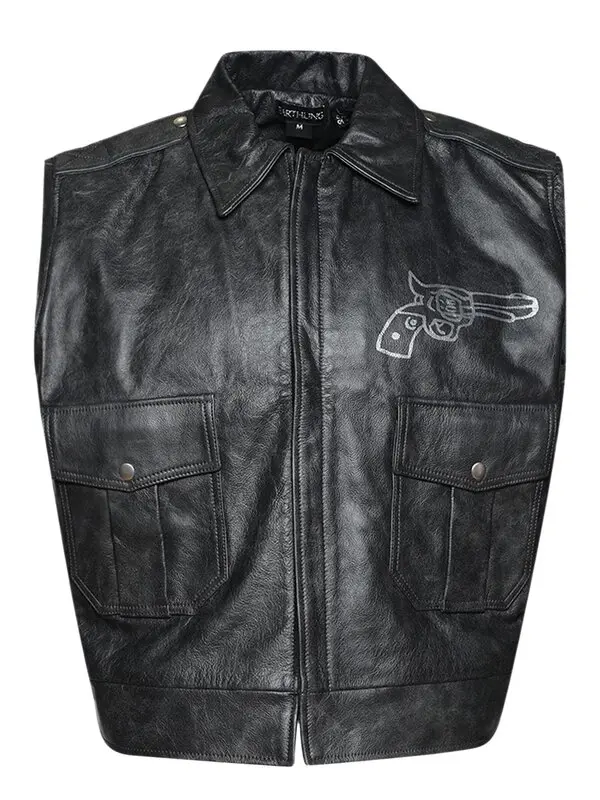 EARTHLING VIP Rage Leather Vest - Black