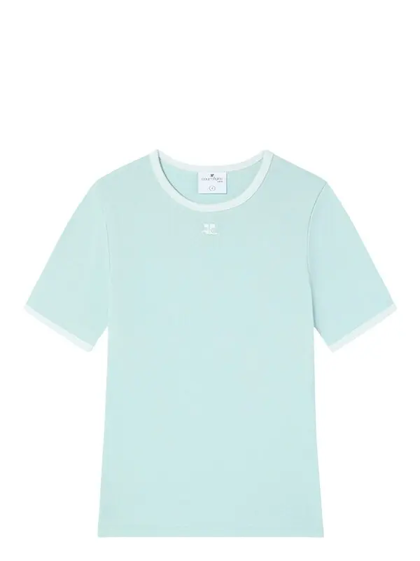 COURREGES Signature Contrast T-shirt - Green