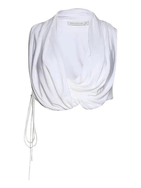 Christopher Esber Interlock Jersey Drape Top - White