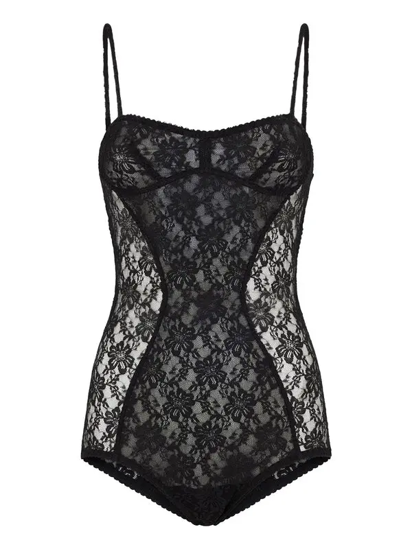Attico Stretch Lace Bodysuit - Black