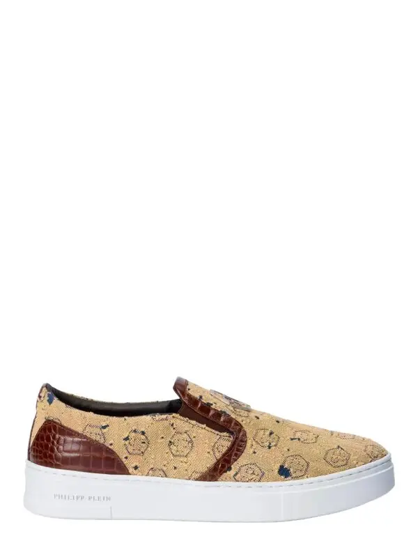 Philipp Plein Monogram Slip-on Sneakers - Neutrals