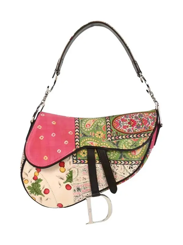 Dior 2003 Saddle Patchwork Shoulder Bag - Neutrals