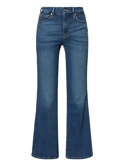 Good American Flare Stretch-denim Jeans - Blue004