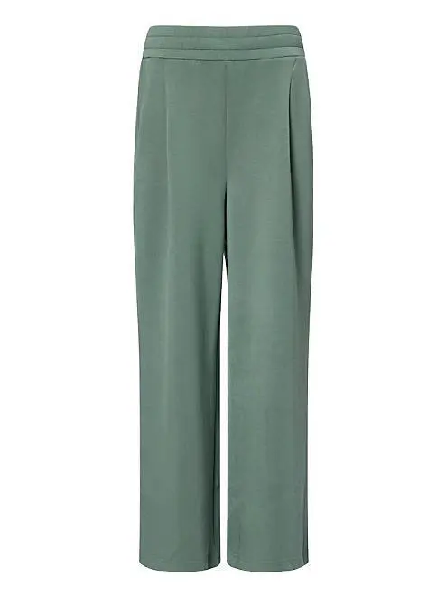 Varley Wide-leg Stretch-woven Trousers - Dark Forest