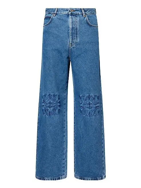 Loewe Logo-anagram Baggy Denim Jeans - Jeans Blue