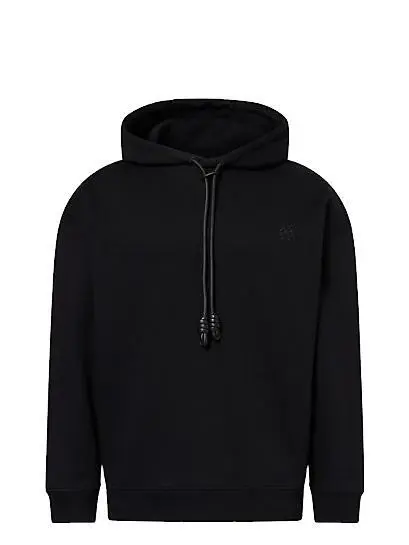 Loewe Relaxed-fit Embroidered-logo Cotton Hoodie - Black