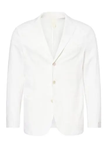 Eleventy Lazer Notch-lapel Cotton-blend Jacket - White