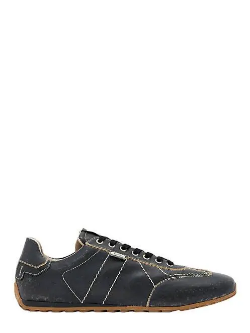 ALLSAINTS Liam Leather Trainers - Washed Black
