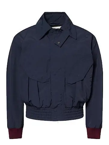 Dries Van Noten Relaxed-fit Collared Nylon Jacket - Navy