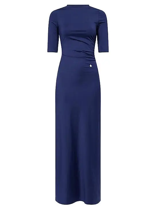Stella McCartney Slim-fit Ruched Stretch-jersey Maxi Dress - Indigo