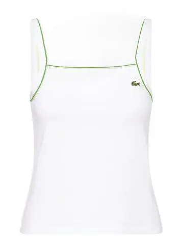Lacoste Logo-patch Cotton-modal Jersey Tank Top - White