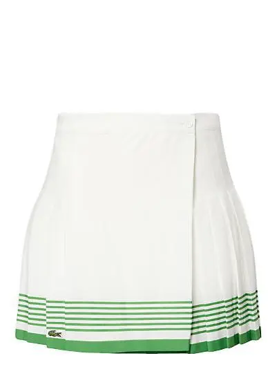 Lacoste Logo-patch Pleated Woven Mini Skirt - White