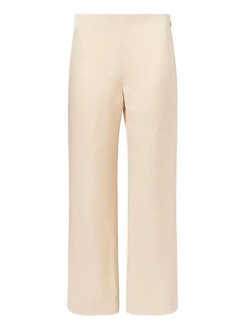 BLAZÉ MILANO Morelia Cropped-leg Woven Trousers - Champagne