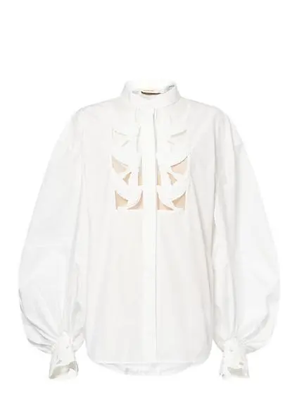 Zimmermann Luna Appliqué Cotton Blouse - Ivory