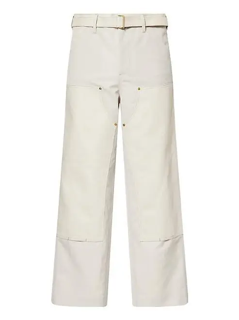Sacai Canvas Wide-leg Trousers - Ivory