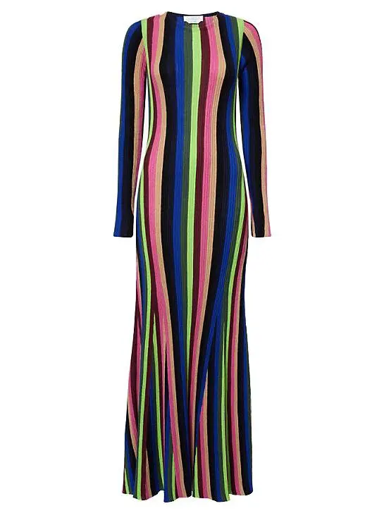 Gabriela Hearst Affinity Striped Cashmere-and-silk Maxi Dress - Multi