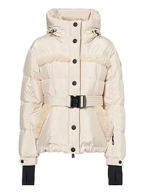 Moncler Metallic Shearling Down Ski Jacket - Medium Yellow