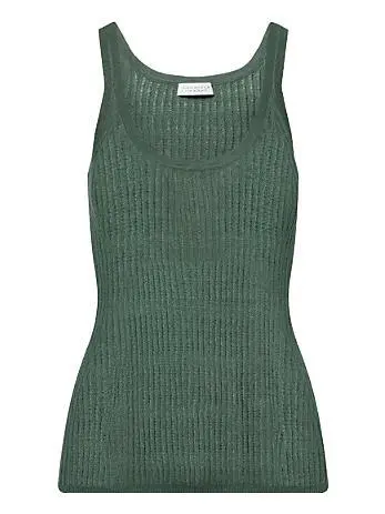 Gabriela Hearst Nevin Pointelle Cashmere-silk Knitted Tank Top - English Green