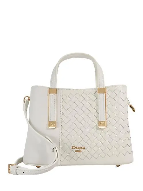 DUNE Branded Faux-leather Handbag - White Synthetic