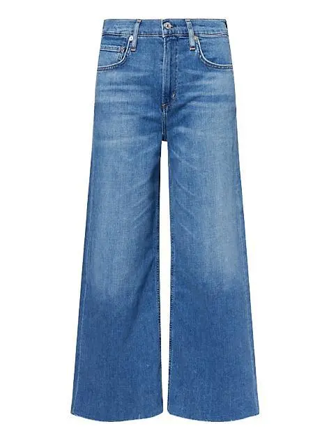 Citizens Of Humanity Lyra Wide-leg Crop Stretch-denim Jeans - Verve (md Indigo)