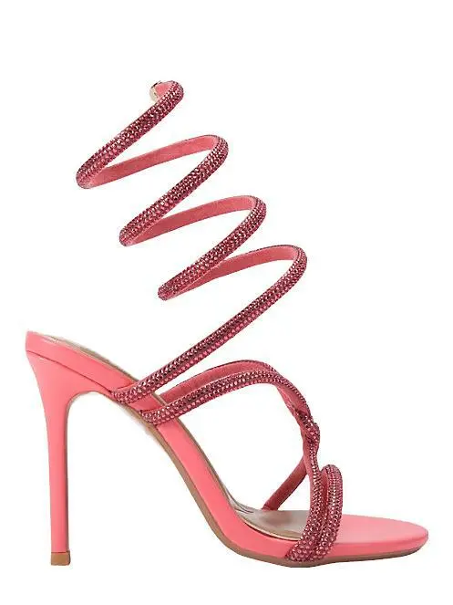 Kurt Geiger Sloane Woven Heeled Sandals - Pink Comb