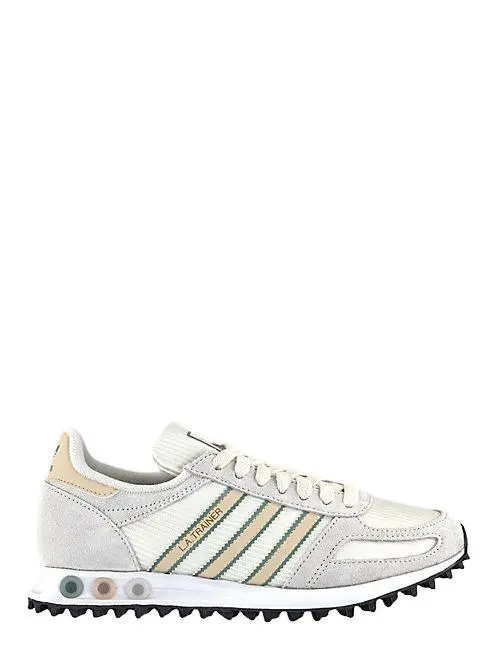 Adidas La Trainer Og Woven And Suede Trainers - Off White Crystal Li