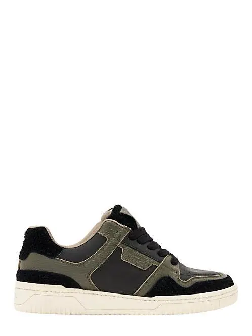 ALLSAINTS Regan Plus Leather Trainers - Black/sage Gre