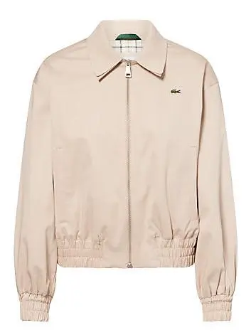 Lacoste Logo-patch Cotton Blouson Jacket - Beige