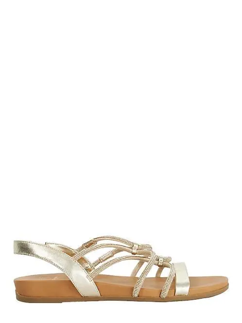 DUNE Lyrically Leather Sandals - Gold Leather